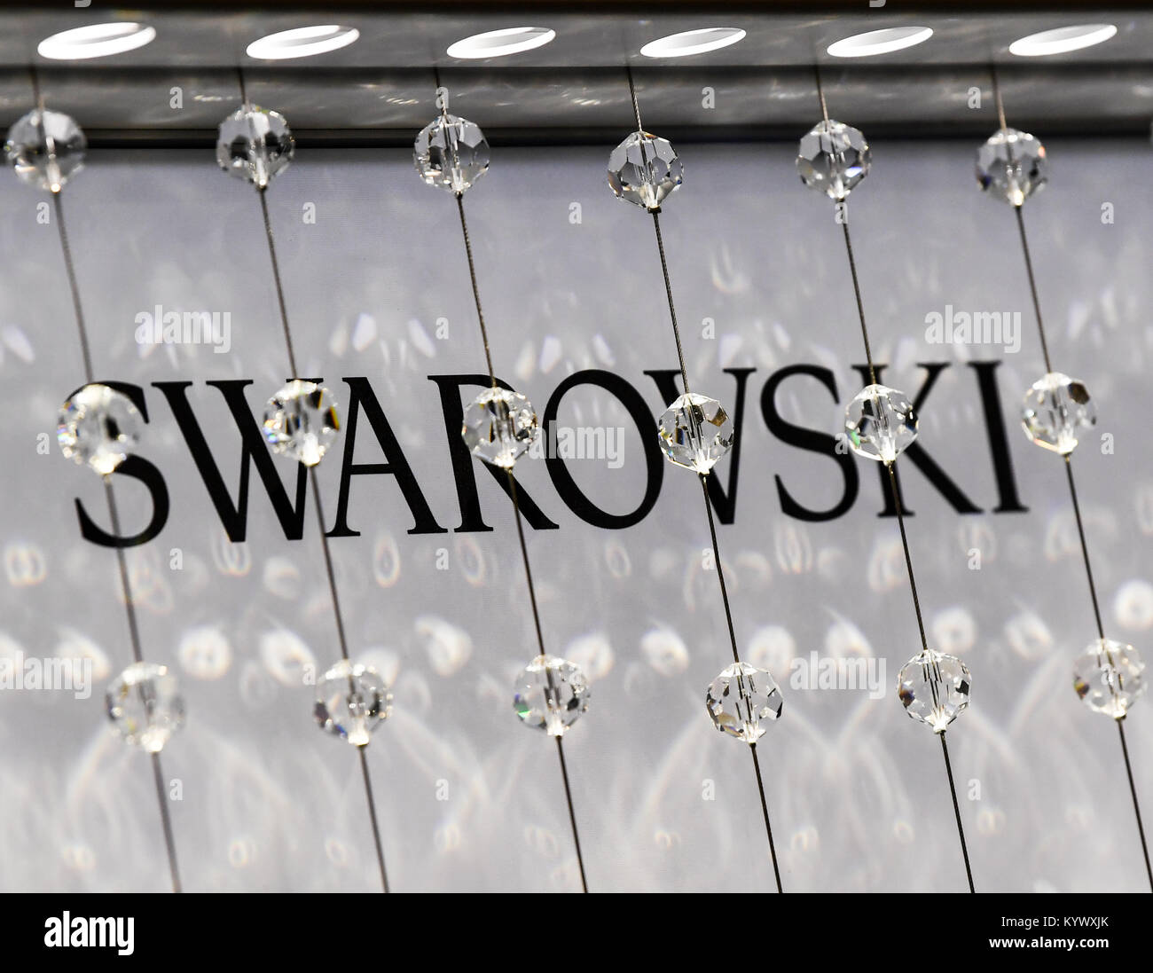 Berlin, Germany. 16th Jan, 2018. Picture of the Swarovski logo behind ...