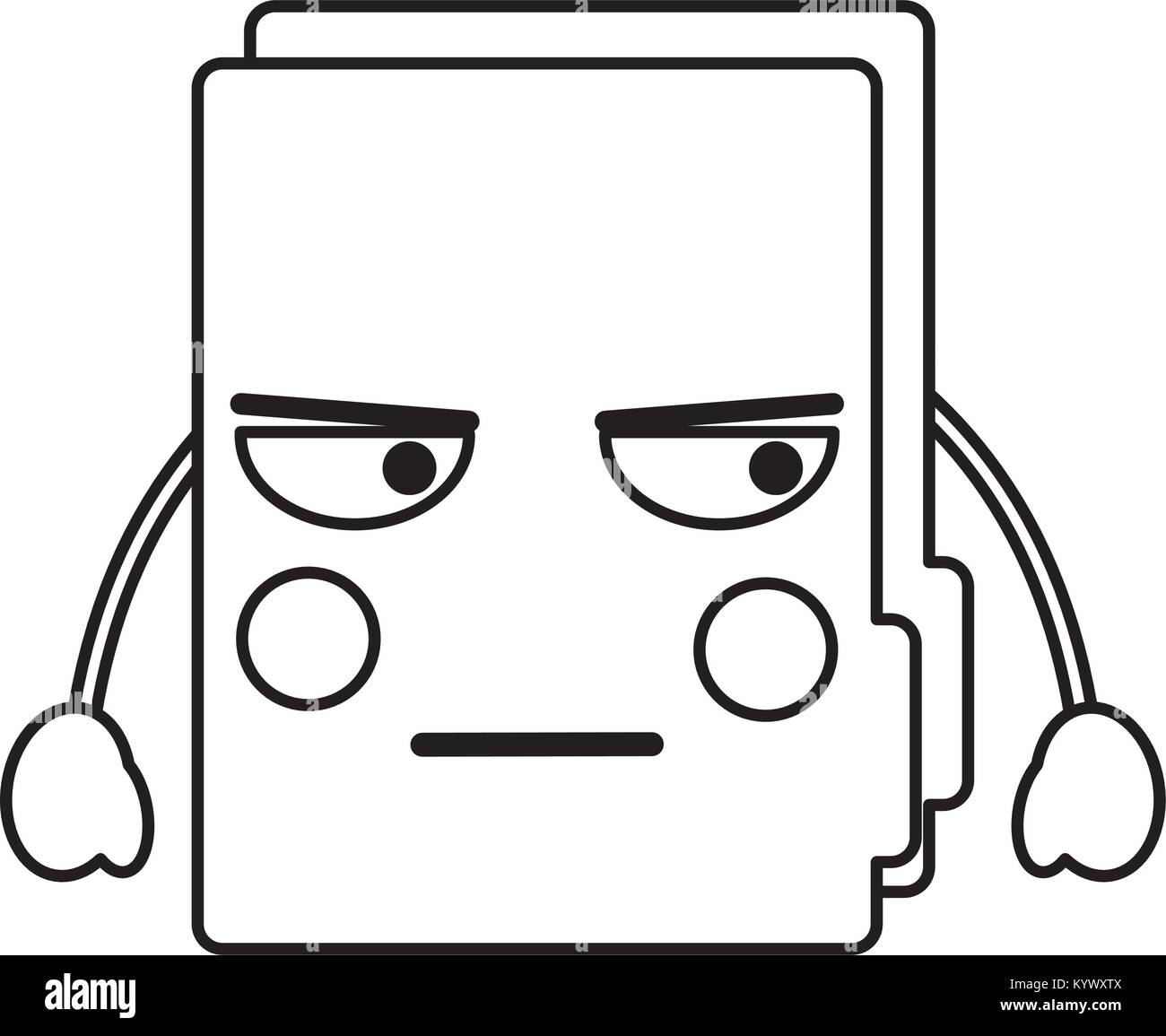 folder document kawaii cute cartoon Stock Vector Image & Art - Alamy