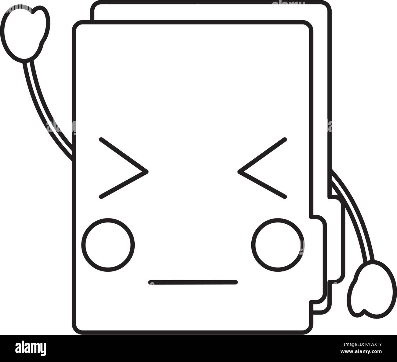 folder document kawaii cute cartoon Stock Vector Image & Art - Alamy