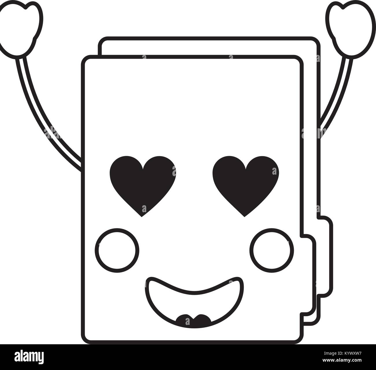 folder document kawaii cute cartoon Stock Vector Image & Art - Alamy