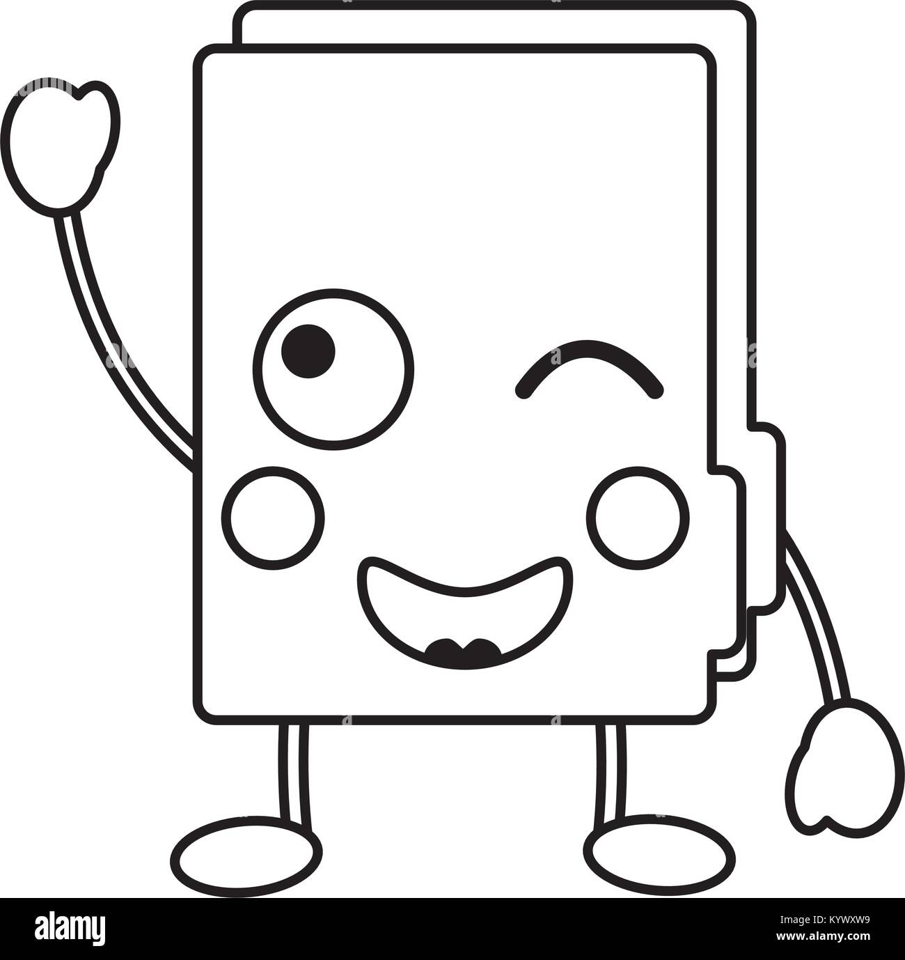 folder document kawaii cute cartoon Stock Vector Image & Art - Alamy