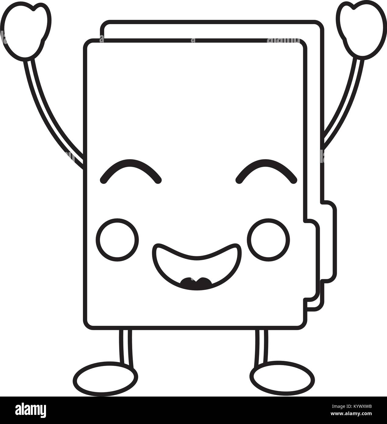 folder document kawaii cute cartoon Stock Vector Image & Art - Alamy
