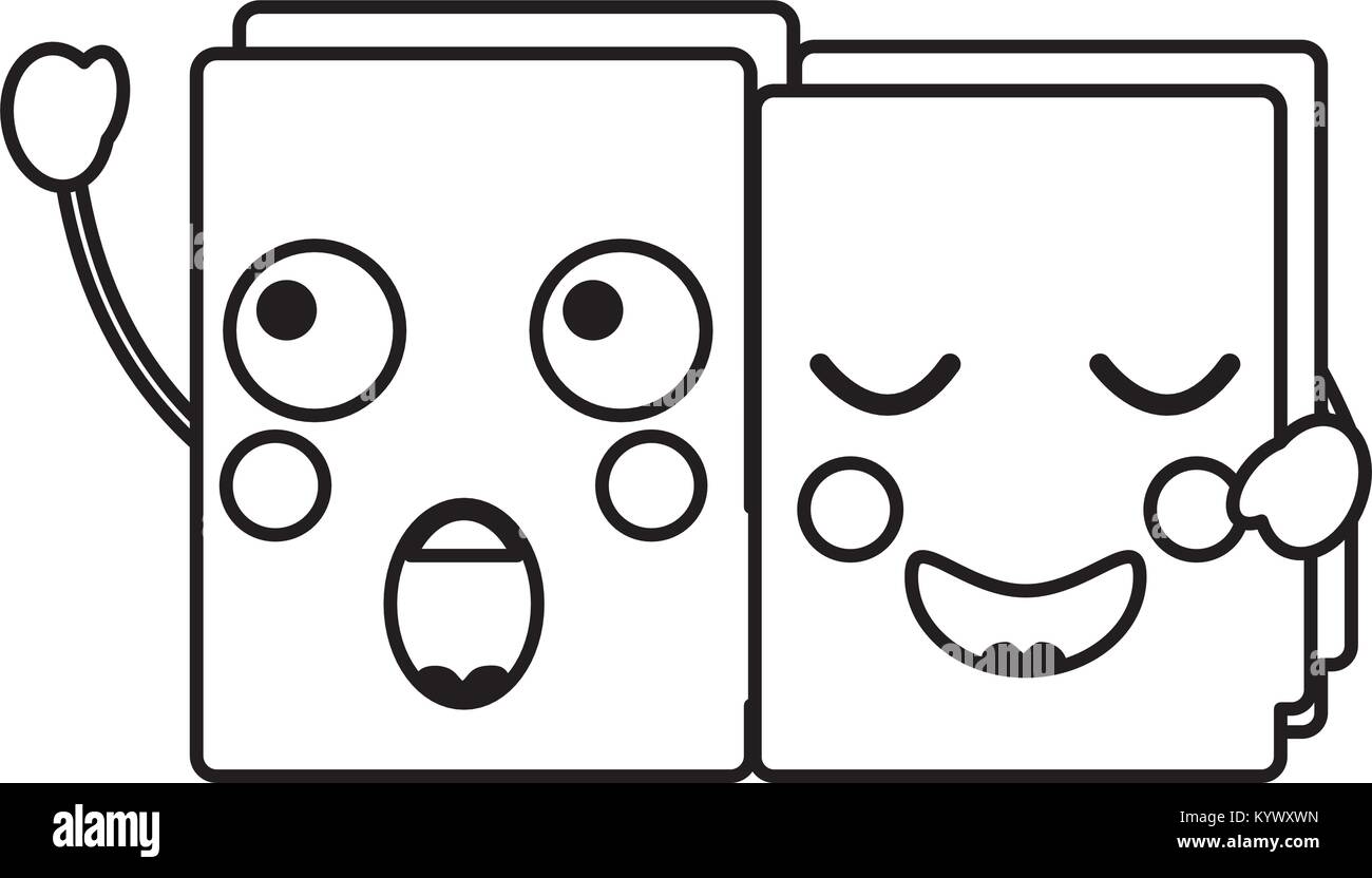 two happy folder file cartoon kawaii icon Stock Vector Image & Art - Alamy