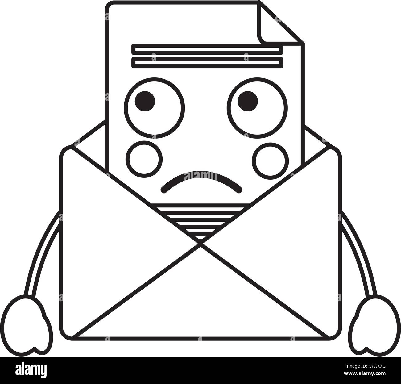 Kawaii message email cartoon hi-res stock photography and images - Alamy