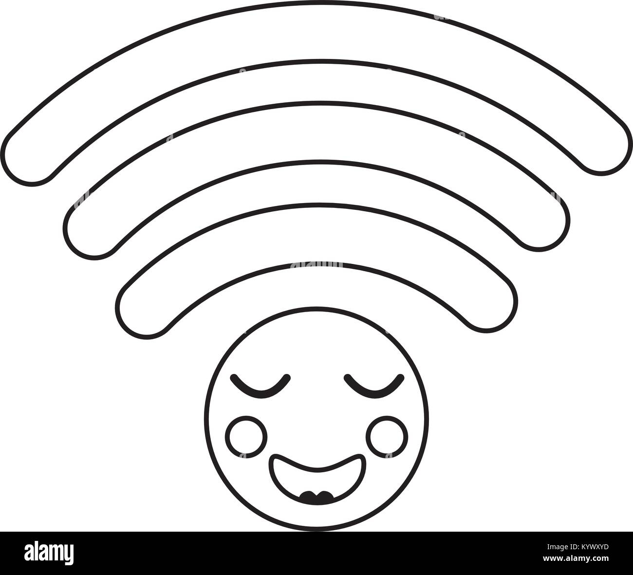 Wi fi wireless network cartoon Black and White Stock Photos & Images ...