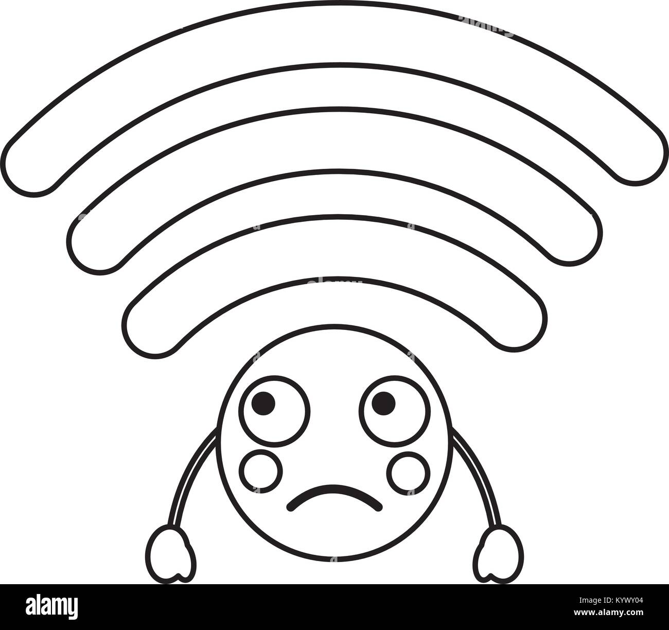 cartoon wifi internet signal kawaii character Stock Vector Image & Art ...