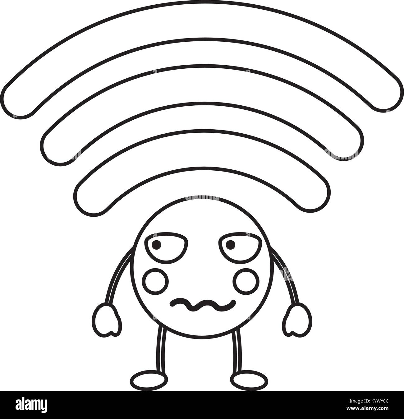 cartoon wifi internet signal kawaii character Stock Vector Image & Art ...
