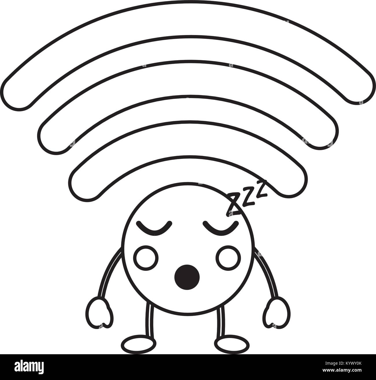 cartoon wifi internet signal kawaii character Stock Vector Image & Art ...