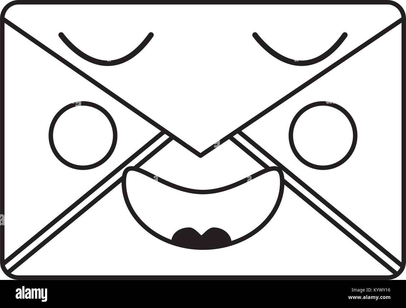 mail envelope kawaii character smiling Stock Vector Image & Art - Alamy