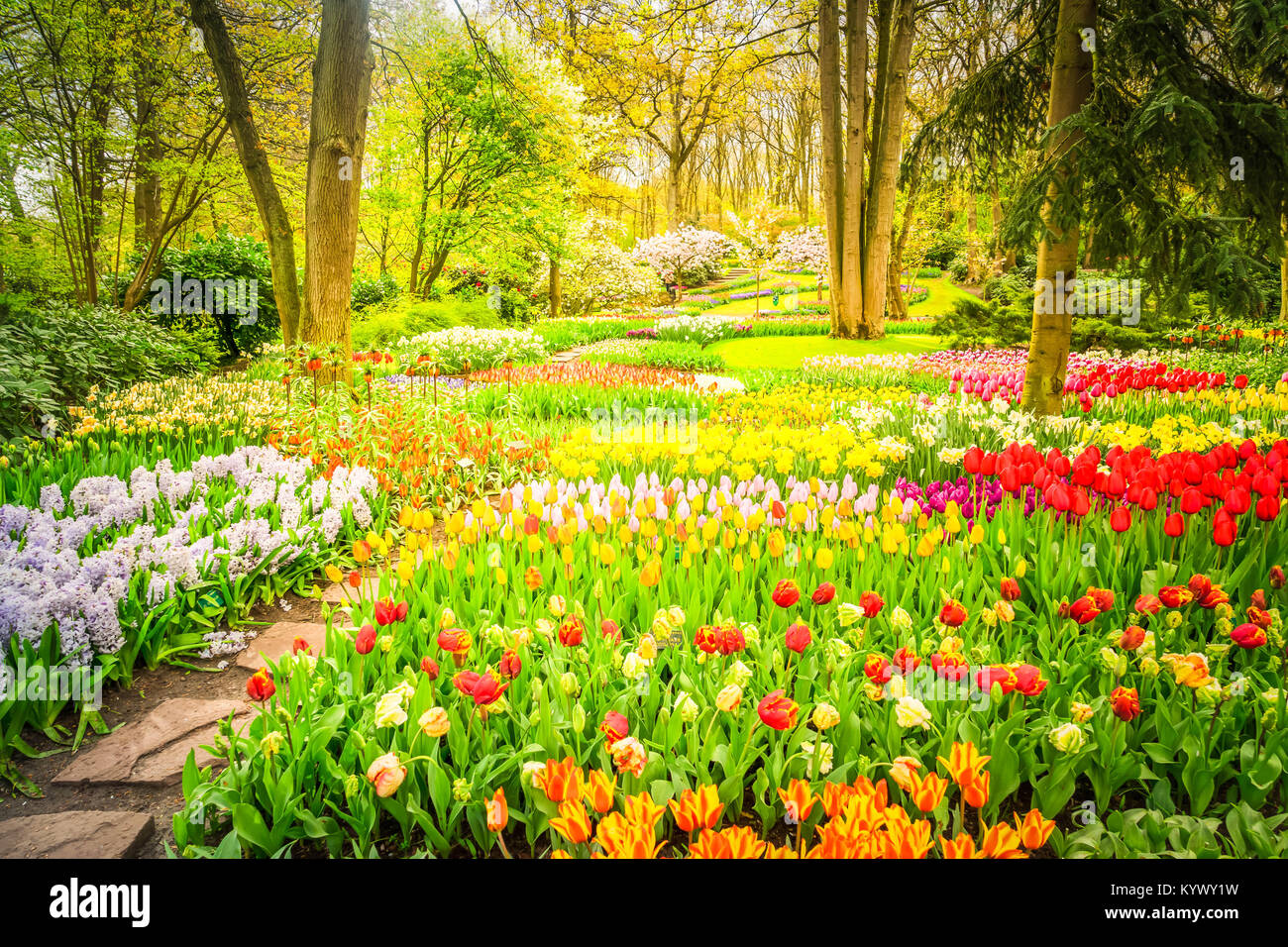Formal spring garden Stock Photo - Alamy