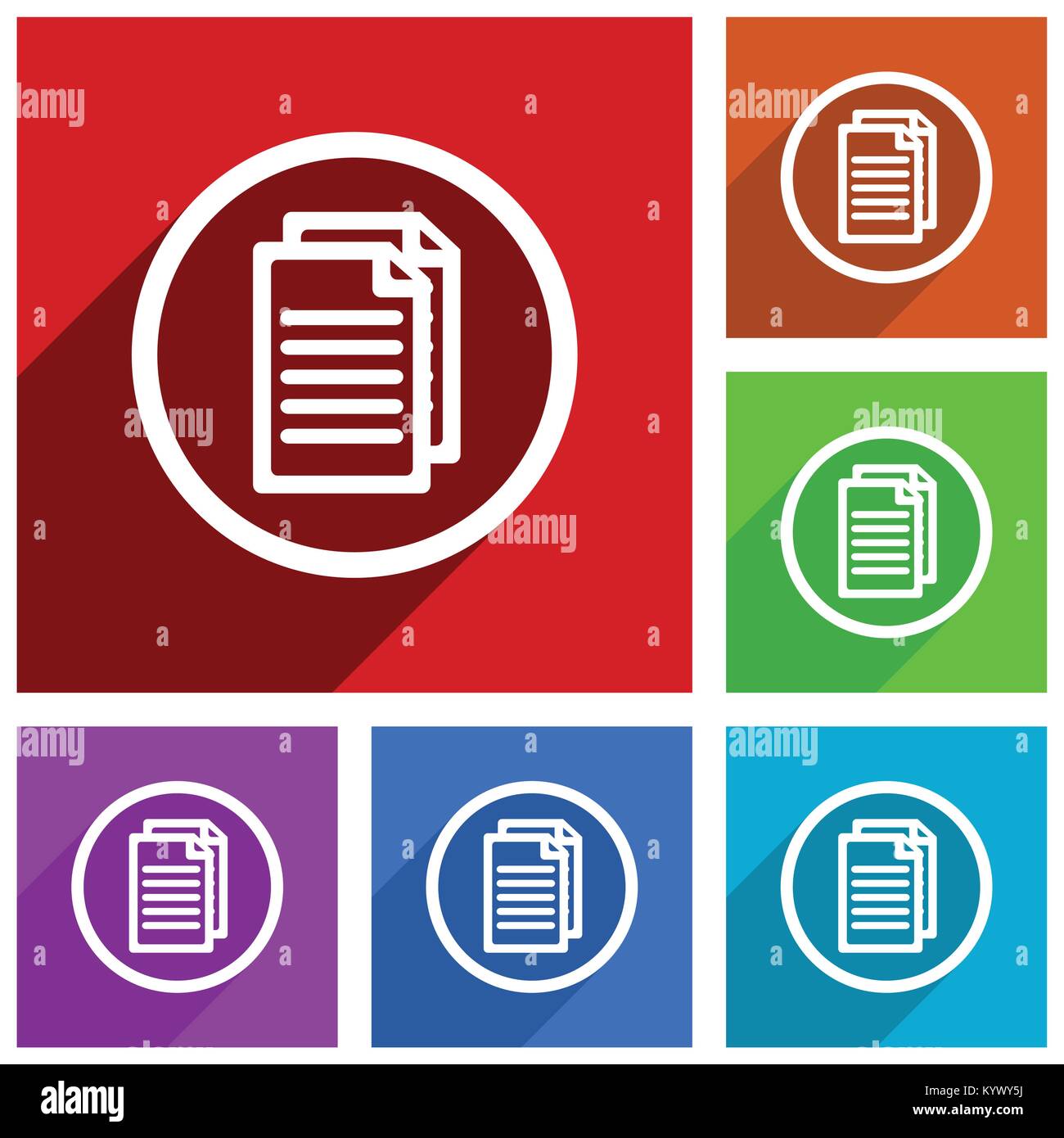 Document vector icons. Flat design colorful illustrations for web ...