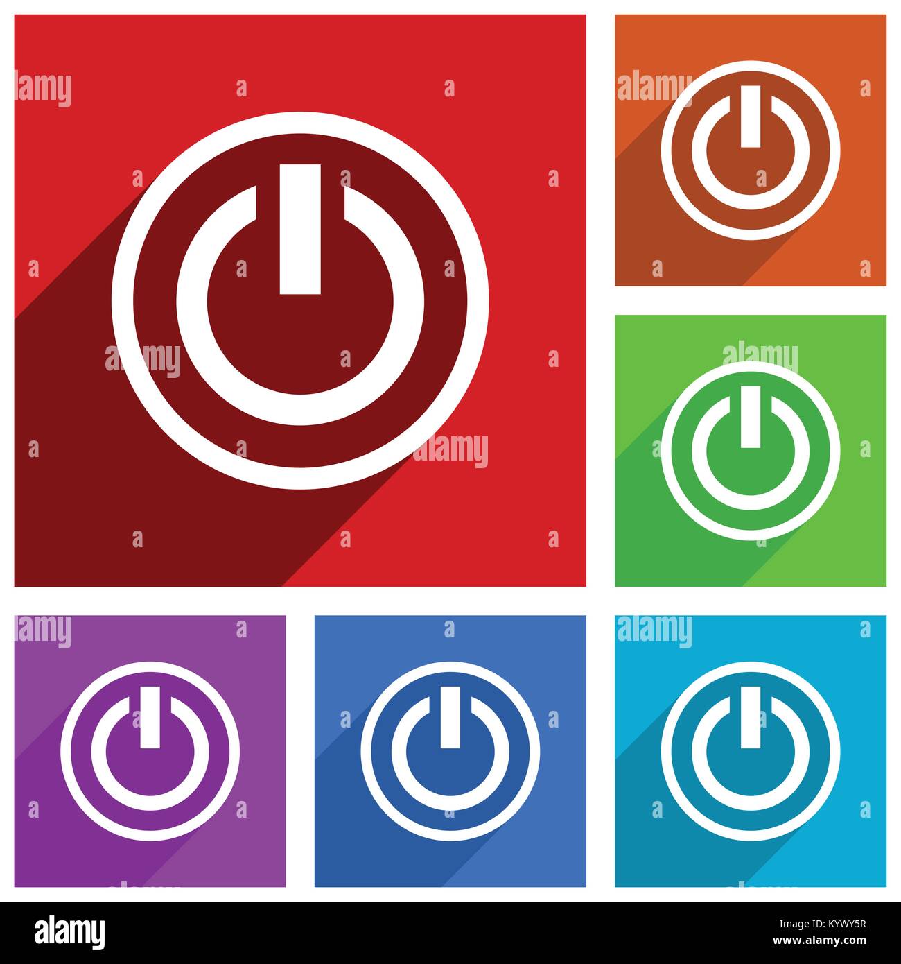 Power vector icons. Flat design colorful illustrations for web ...