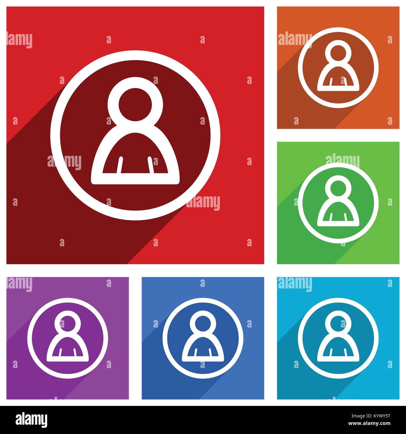 Person vector icons. Flat design colorful illustrations for web ...
