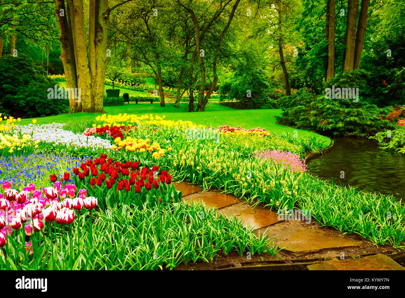 Formal spring garden Stock Photo - Alamy