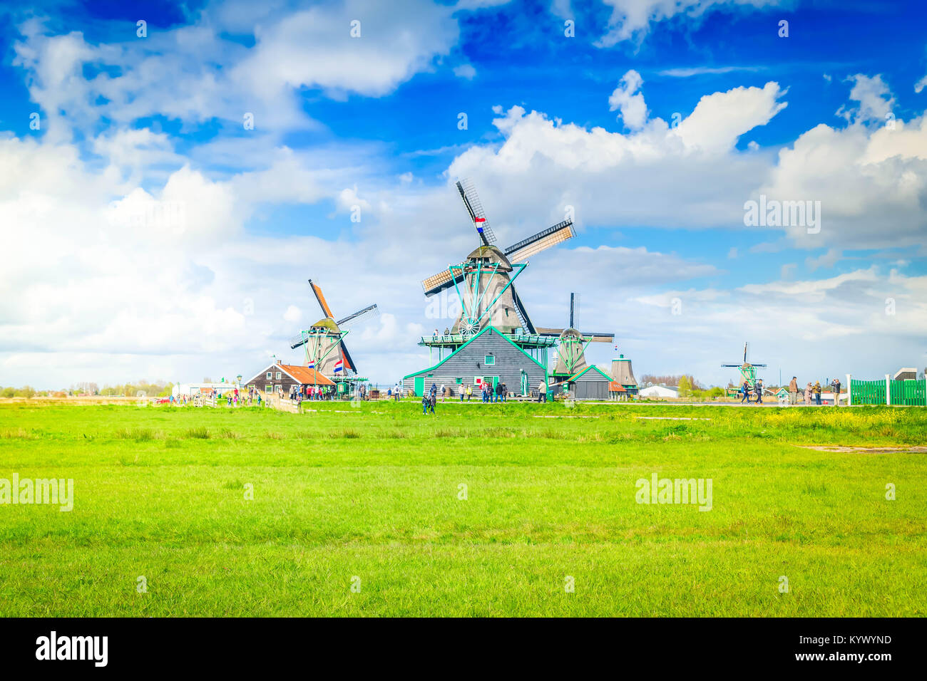 Dutch wind mills Stock Photo - Alamy
