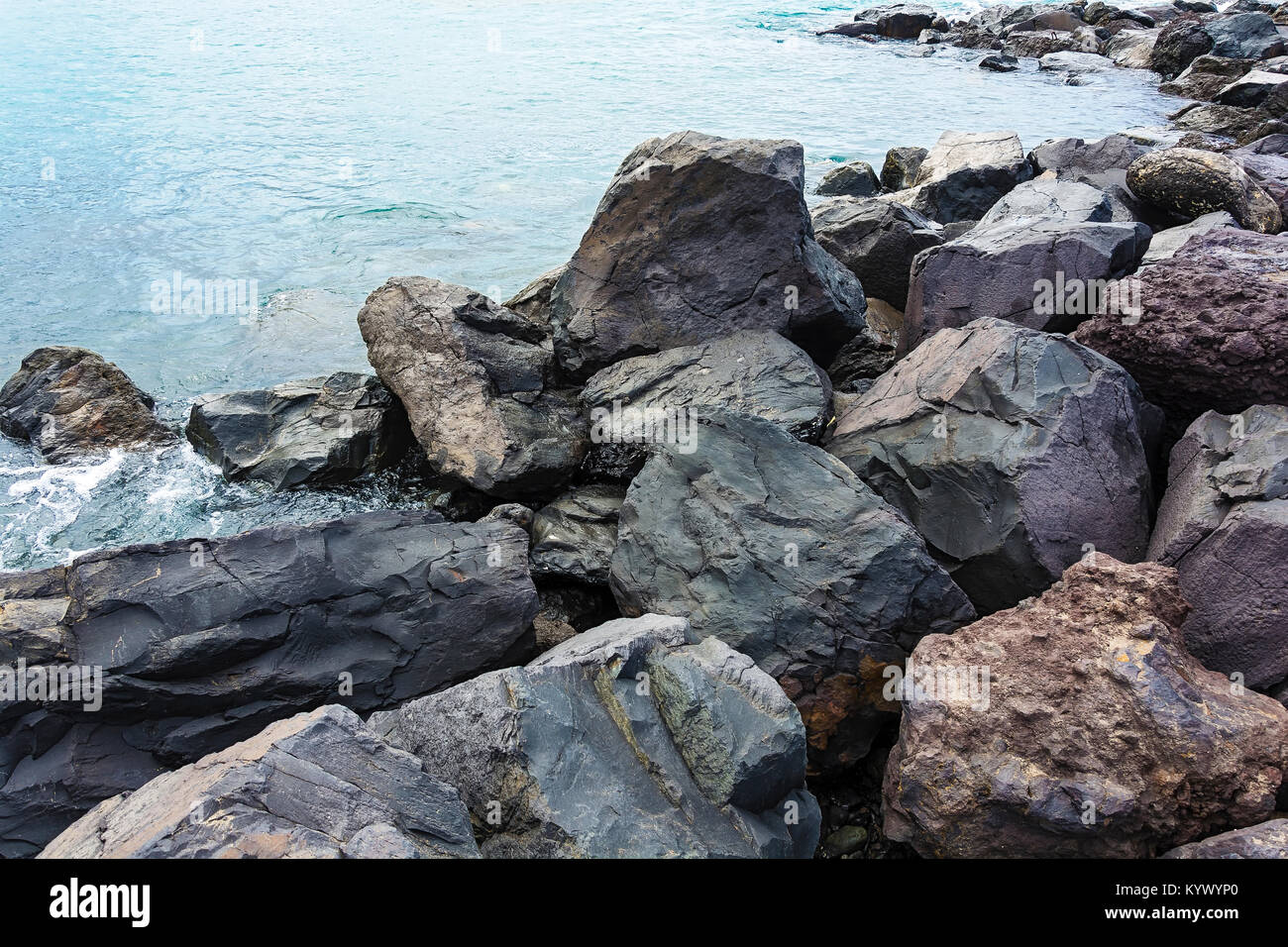 Volcanic rocks breakwater hi-res stock photography and images - Alamy
