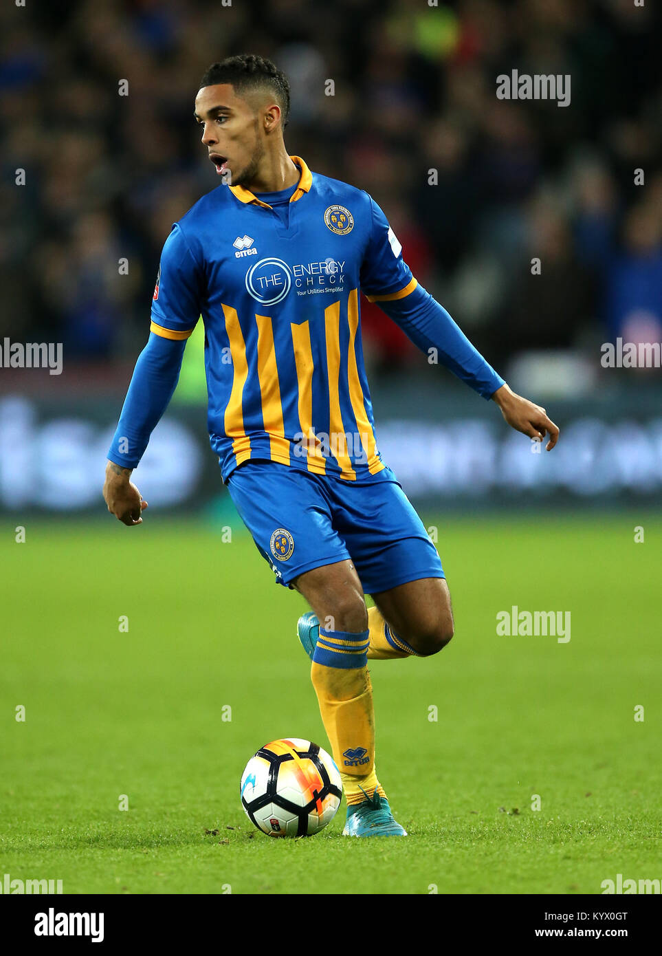 Shrewsbury Town's Max Lowe during the FA Cup Replay at the London ...