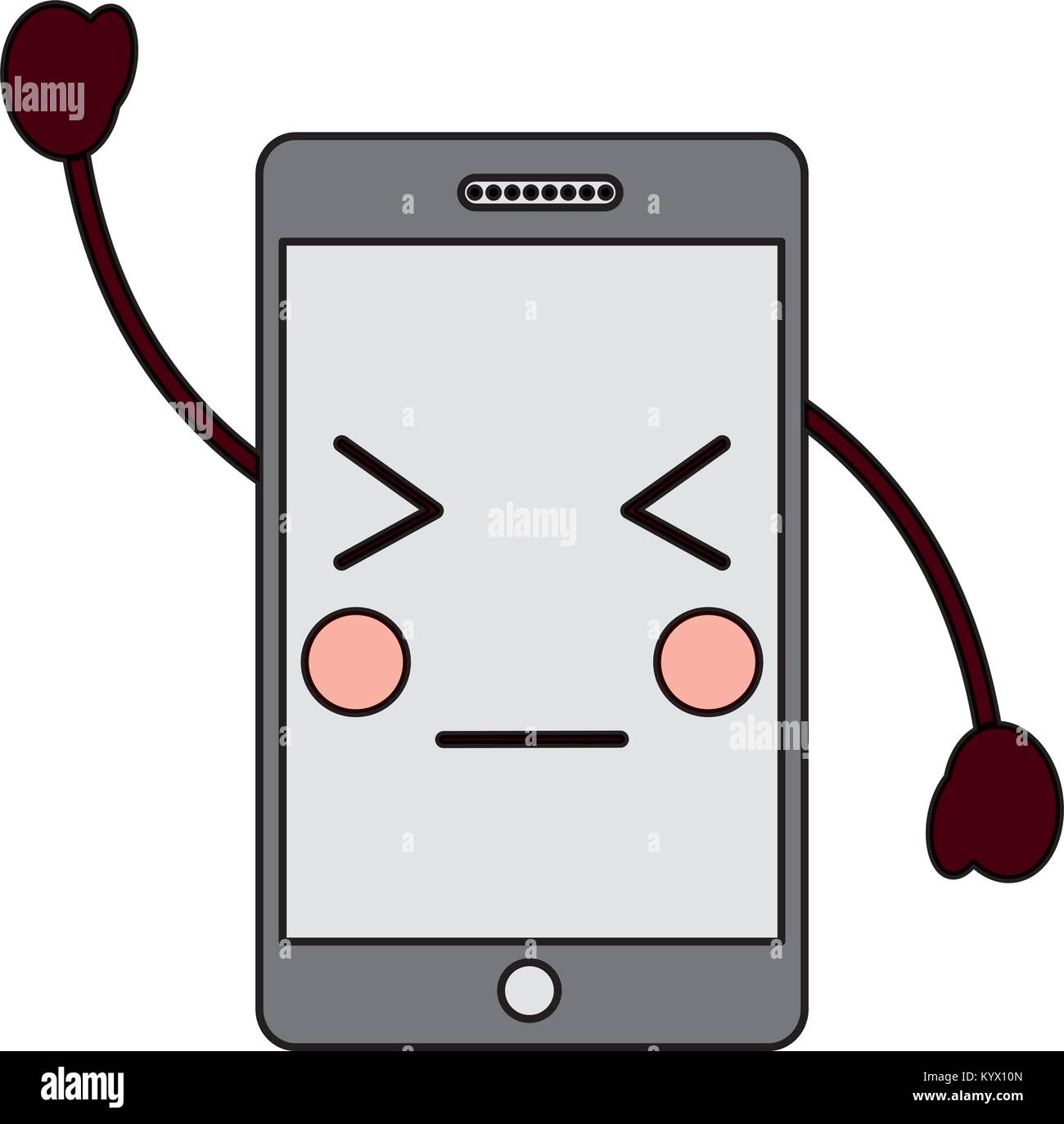 angry cellphone kawaii icon image Stock Vector Image & Art - Alamy