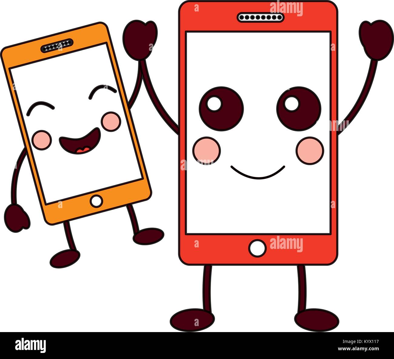 cellphones kawaii icon image Stock Vector Image & Art - Alamy