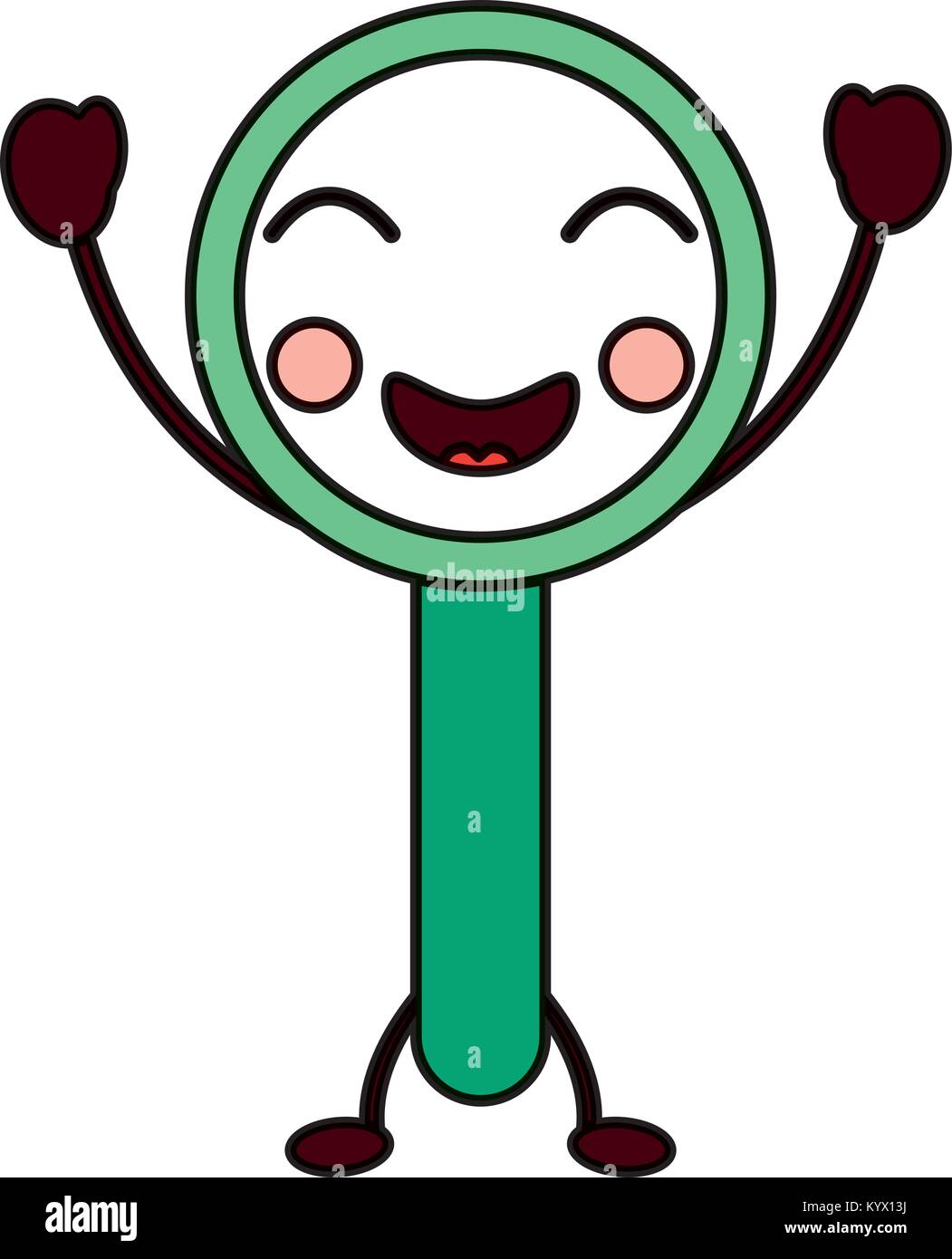 magnifying glass kawaii icon image Stock Vector Image & Art - Alamy