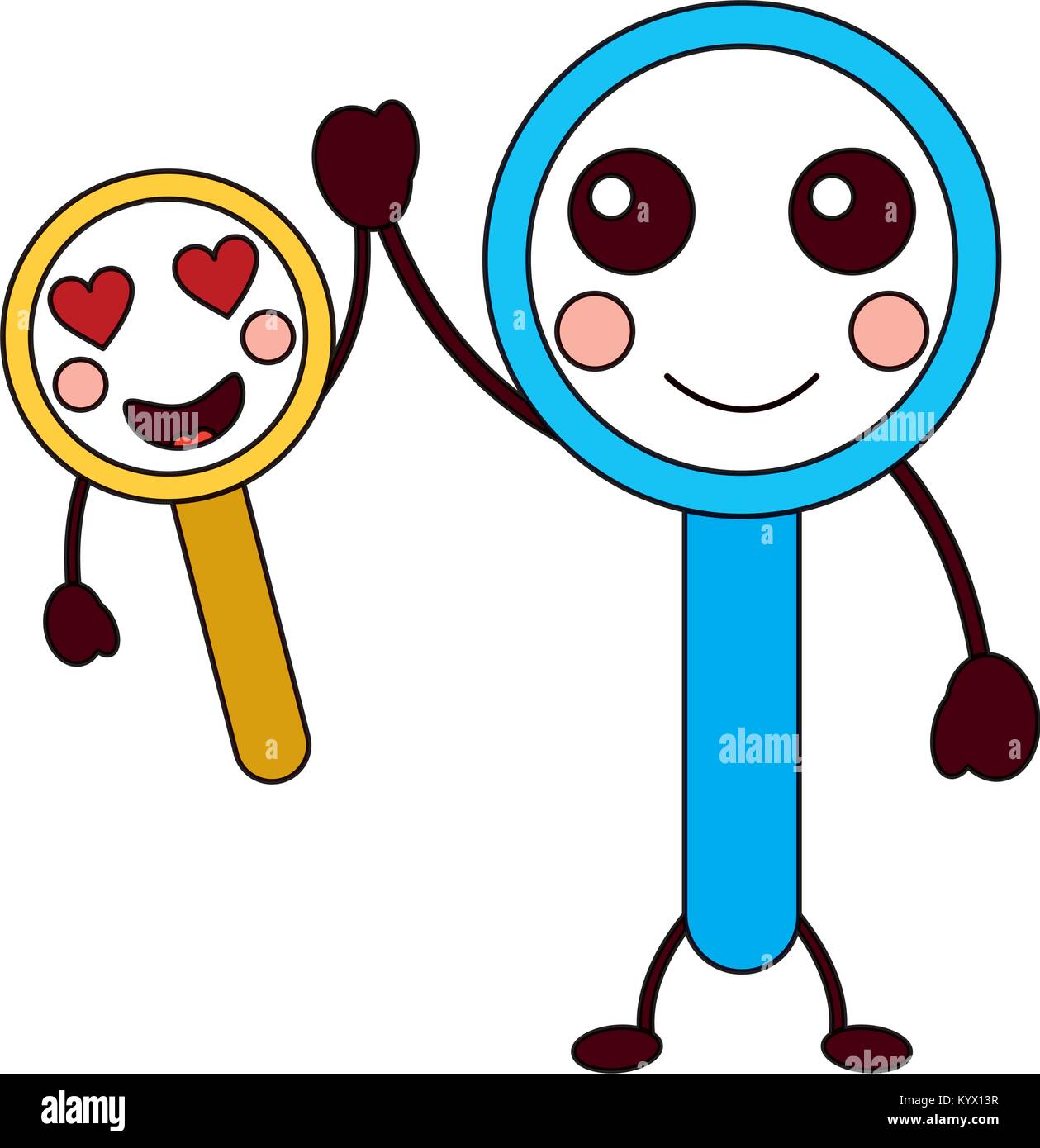 Kawaii magnifying glass icon hi-res stock photography and images - Alamy