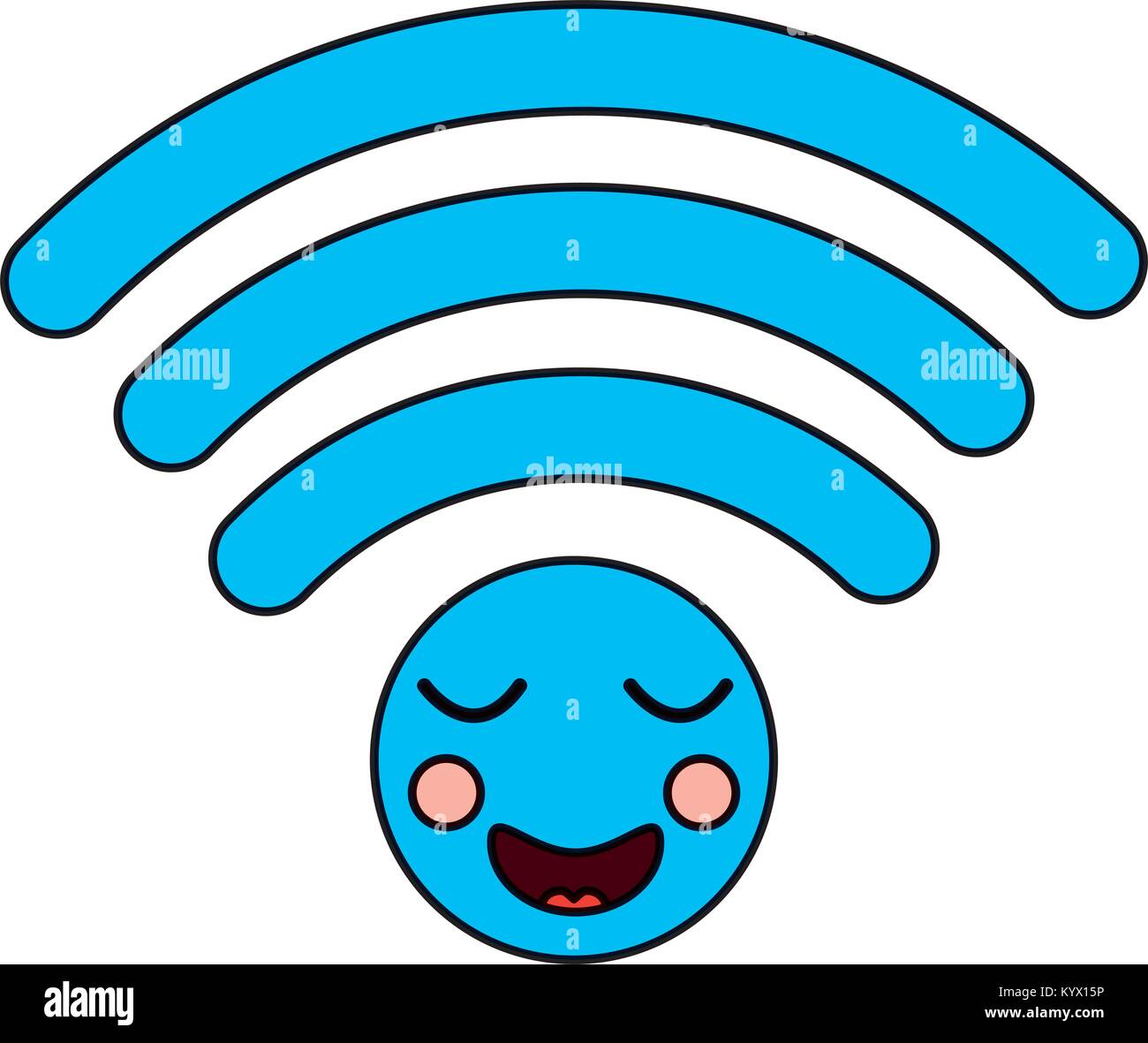 cartoon wifi internet signal kawaii character Stock Vector Image & Art ...