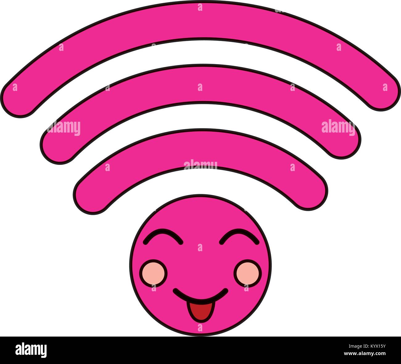 cartoon wifi internet signal kawaii character Stock Vector Image & Art ...