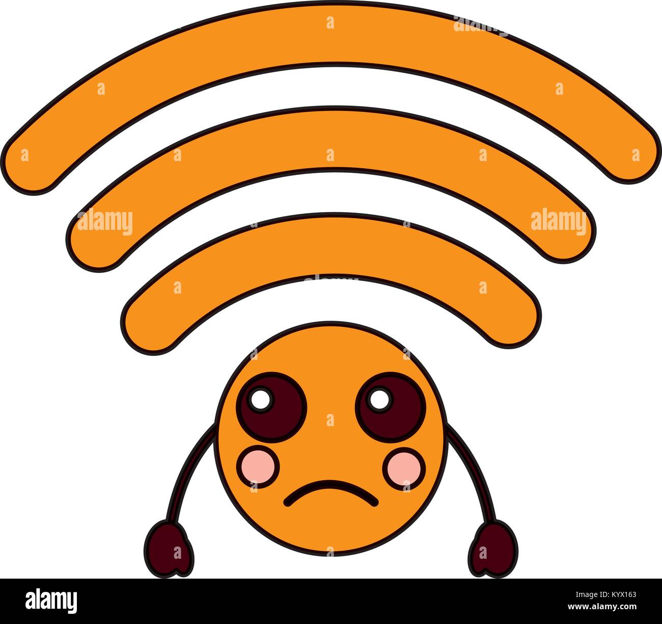 cartoon wifi internet signal kawaii character Stock Vector Image & Art ...