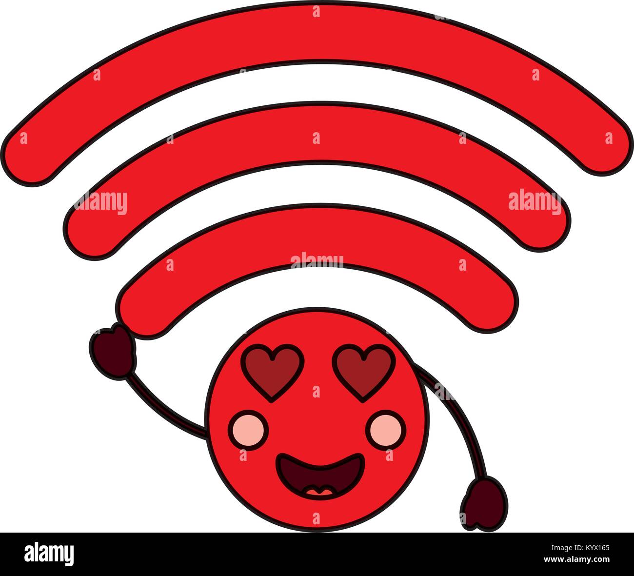 cartoon wifi internet signal kawaii character Stock Vector Image & Art ...