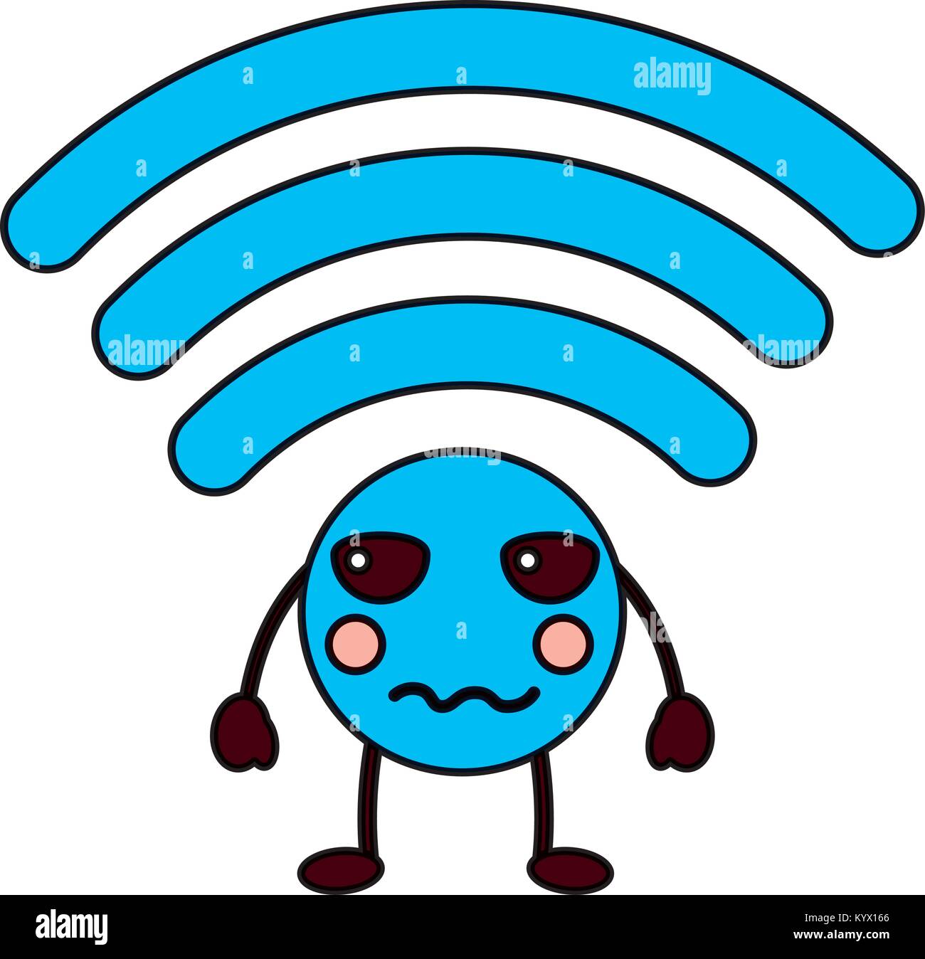 cartoon wifi internet signal kawaii character Stock Vector Image & Art ...