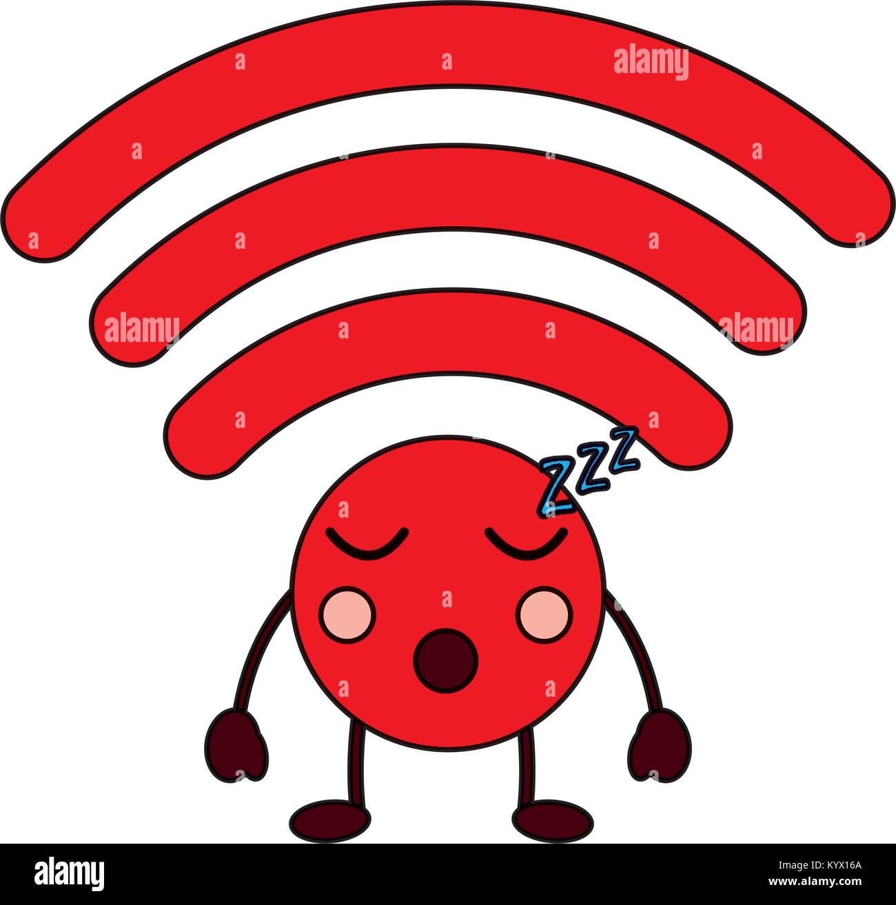 cartoon wifi internet signal kawaii character Stock Vector Image & Art ...