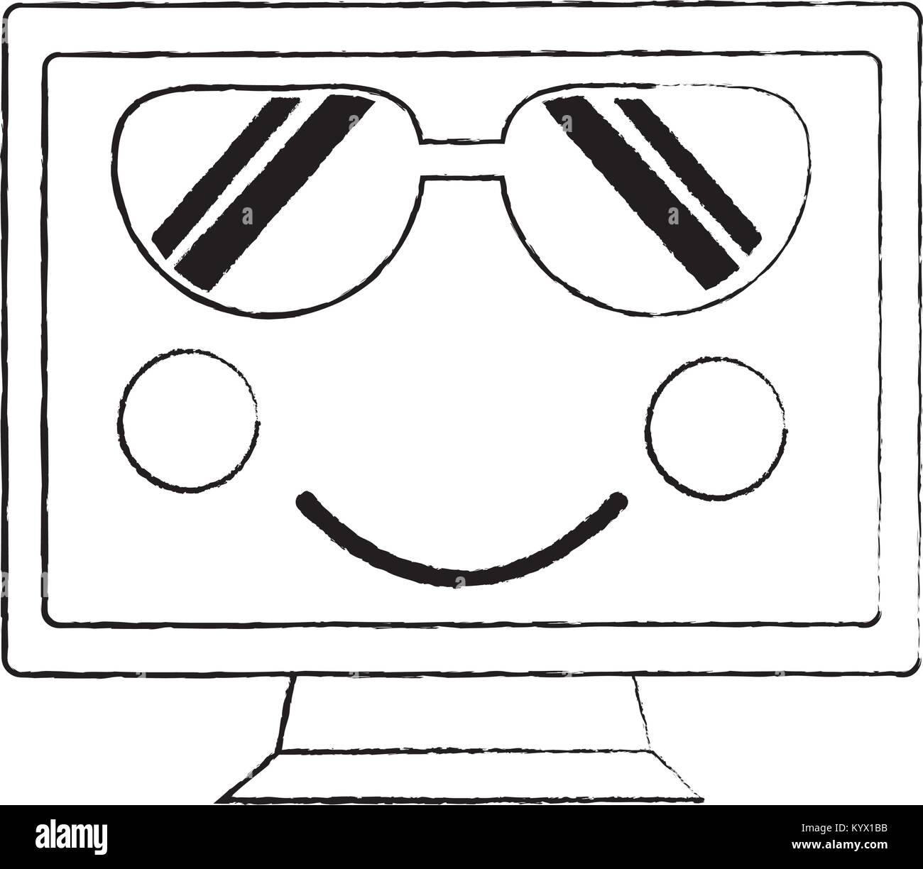 kawaii cute funny screen monitor Stock Vector Image & Art - Alamy