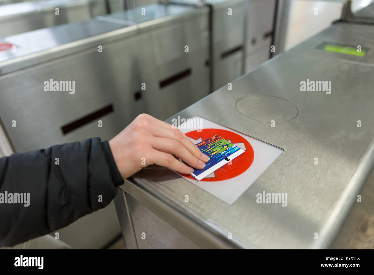 Entrance Gate Ticket Access Touch technology Subway Station Stock Photo ...