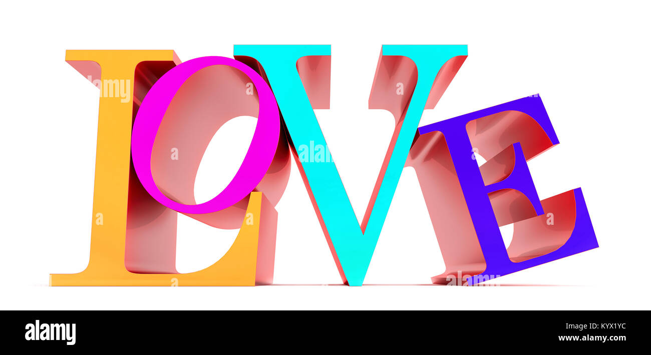 Love - 3D Rendering Stock Photo - Alamy