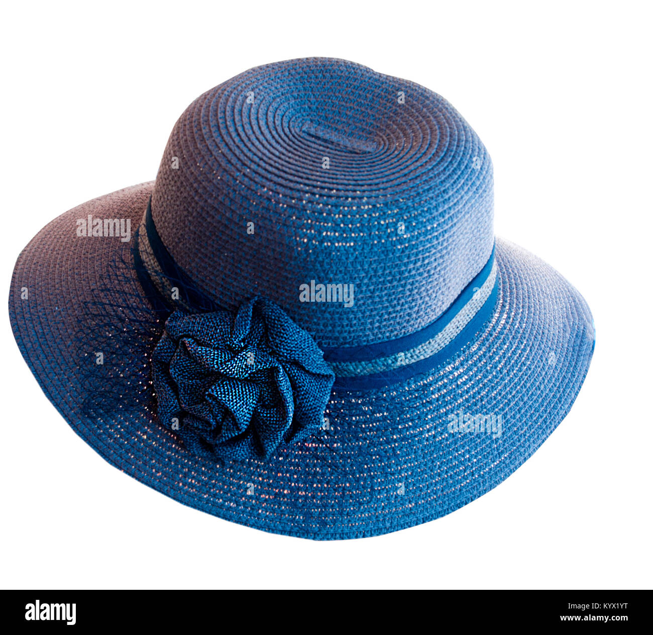 Women's fashion hat , Blue hat on a white background Stock Photo - Alamy