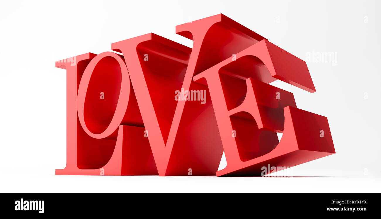 Love - 3D Rendering Stock Photo - Alamy
