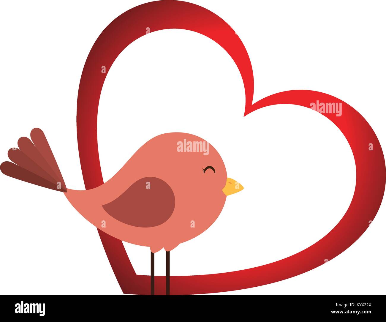 cute bird with heart vector illustration design Stock Vector Image ...
