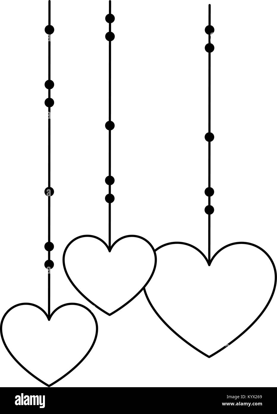 hearts hanging decorative icon vector illustration design Stock Vector ...