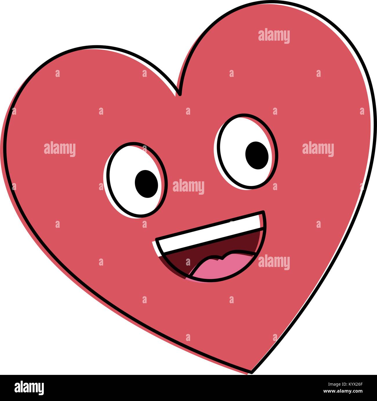 cute heart kawaii character vector illustration design Stock Vector ...