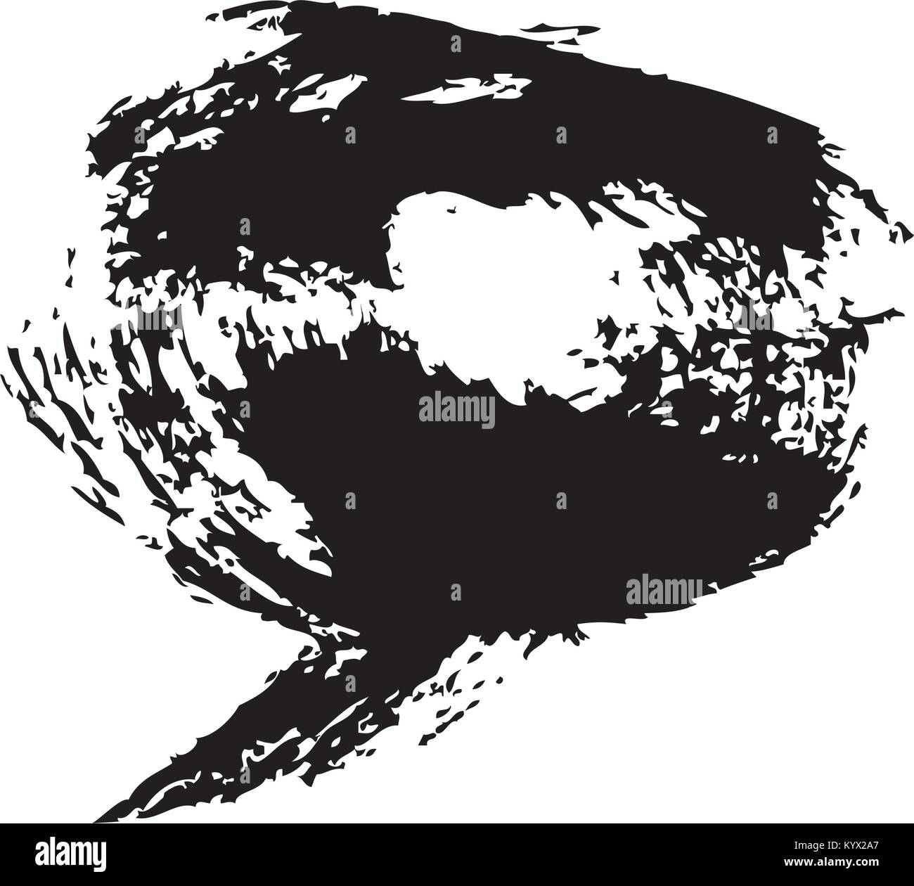 brush ink paint circle stroke hand drawn curve design Stock Vector ...