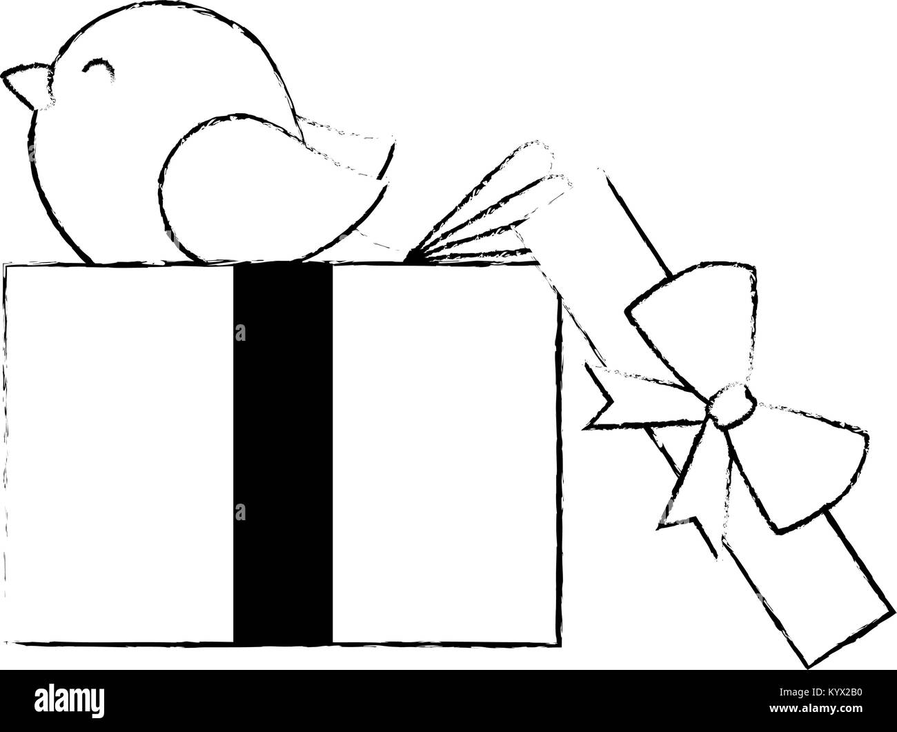 gift box present with bird vector illustration design Stock Vector ...