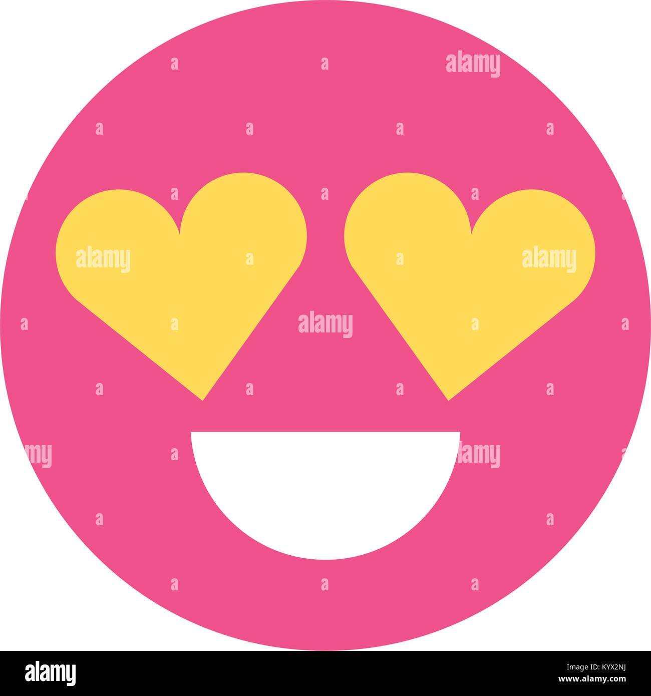 smile emoticon heart shape eyes love Stock Vector Image & Art - Alamy