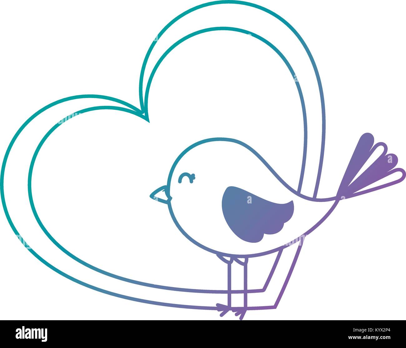 cute bird with heart vector illustration design Stock Vector Image ...