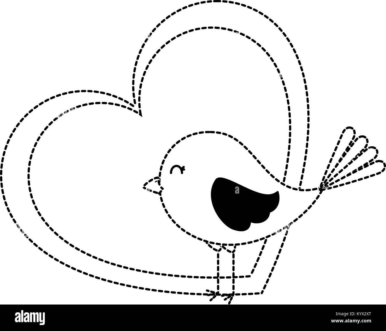 cute bird with heart vector illustration design Stock Vector Image ...