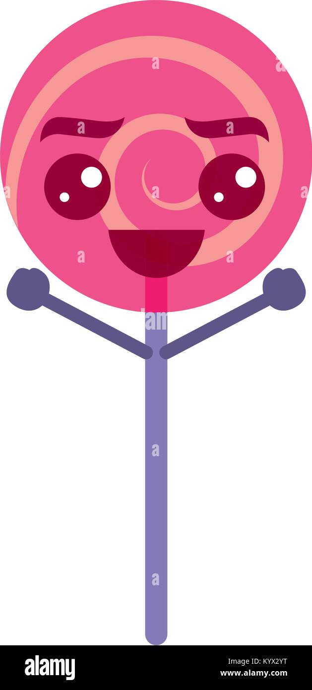 cartoon round lollipop swirl kawaii character Stock Vector Image & Art ...