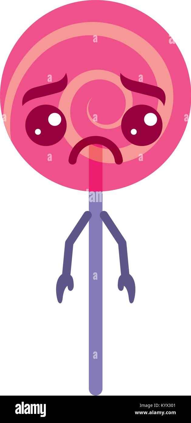 cartoon round lollipop swirl kawaii character Stock Vector Image & Art ...