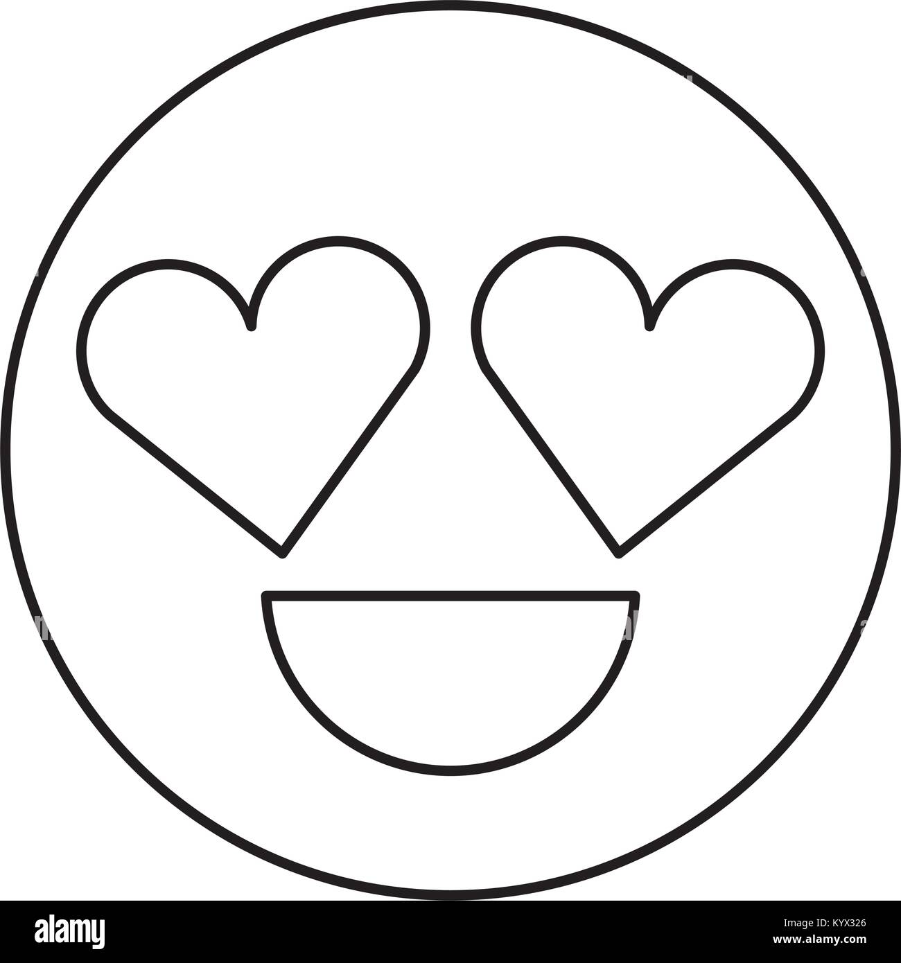 smile emoticon heart shape eyes love Stock Vector Image & Art - Alamy