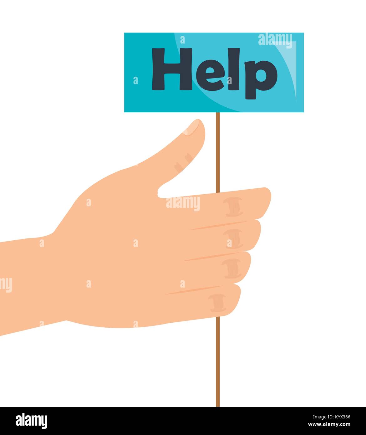 hand with label help vector illustration design Stock Vector Image ...