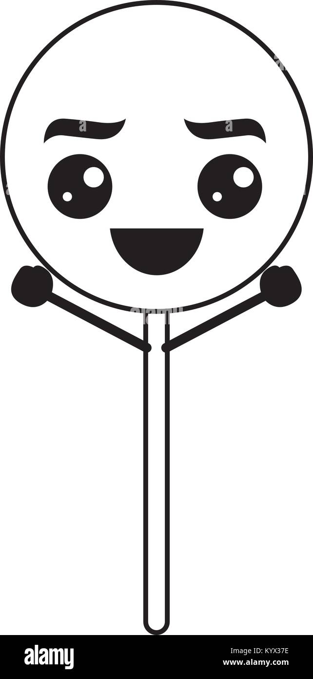 cartoon round lollipop swirl kawaii character Stock Vector Image & Art ...