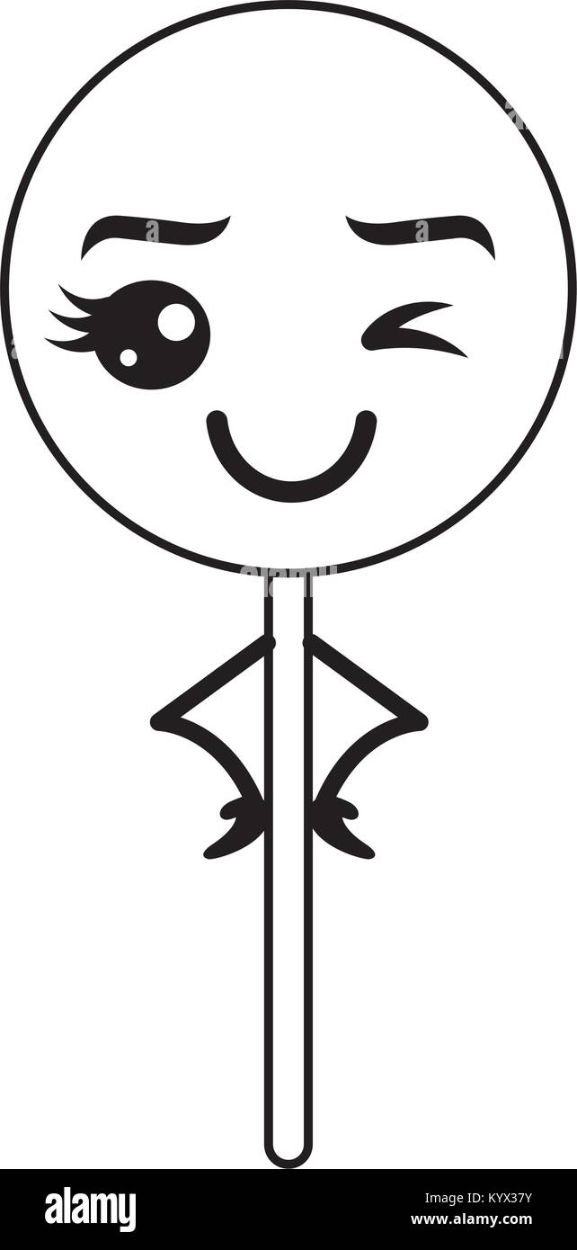 cartoon round lollipop swirl kawaii character Stock Vector Image & Art ...